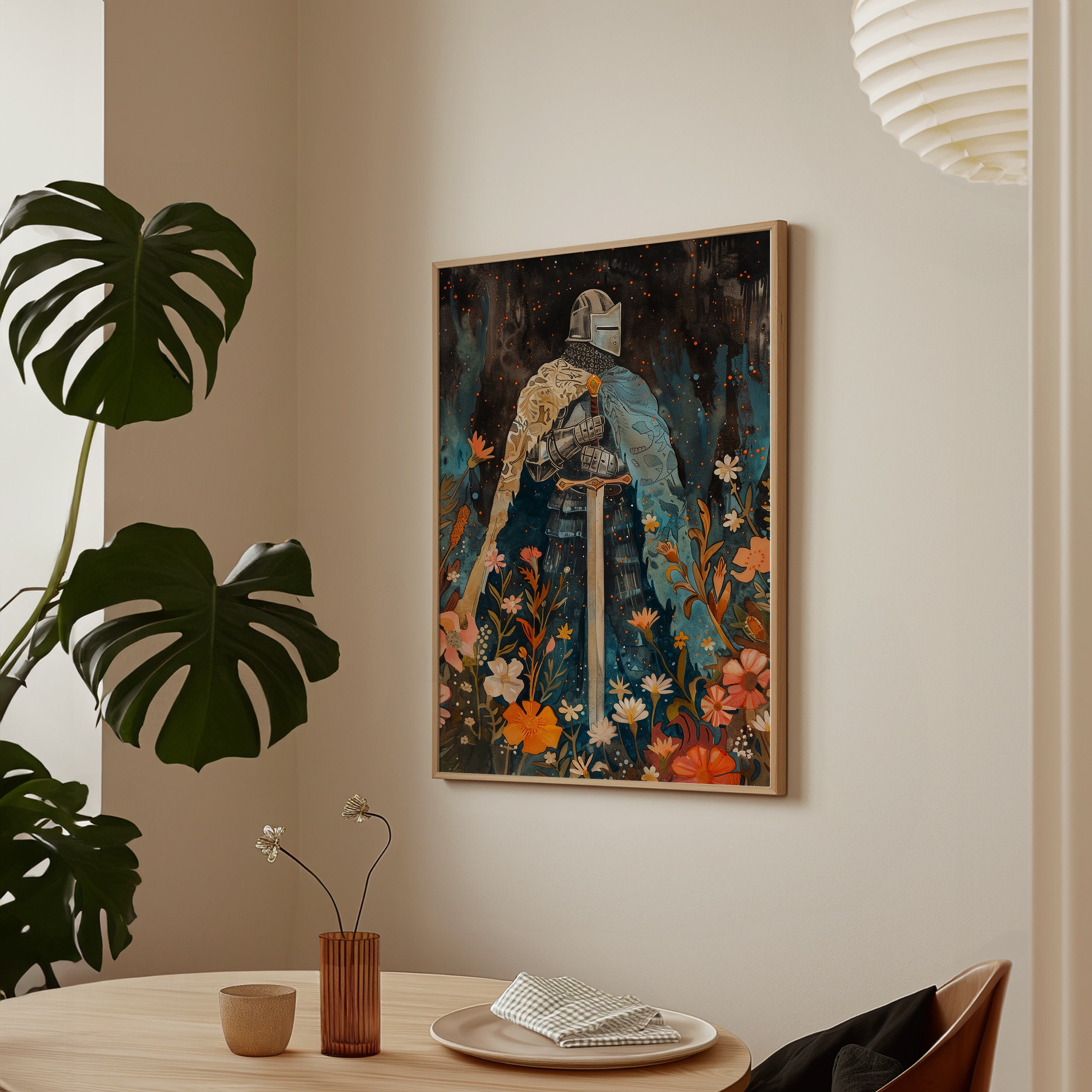 Medieval Knight Art Print Knightcore Fantasy Art Fantasy Sword ...