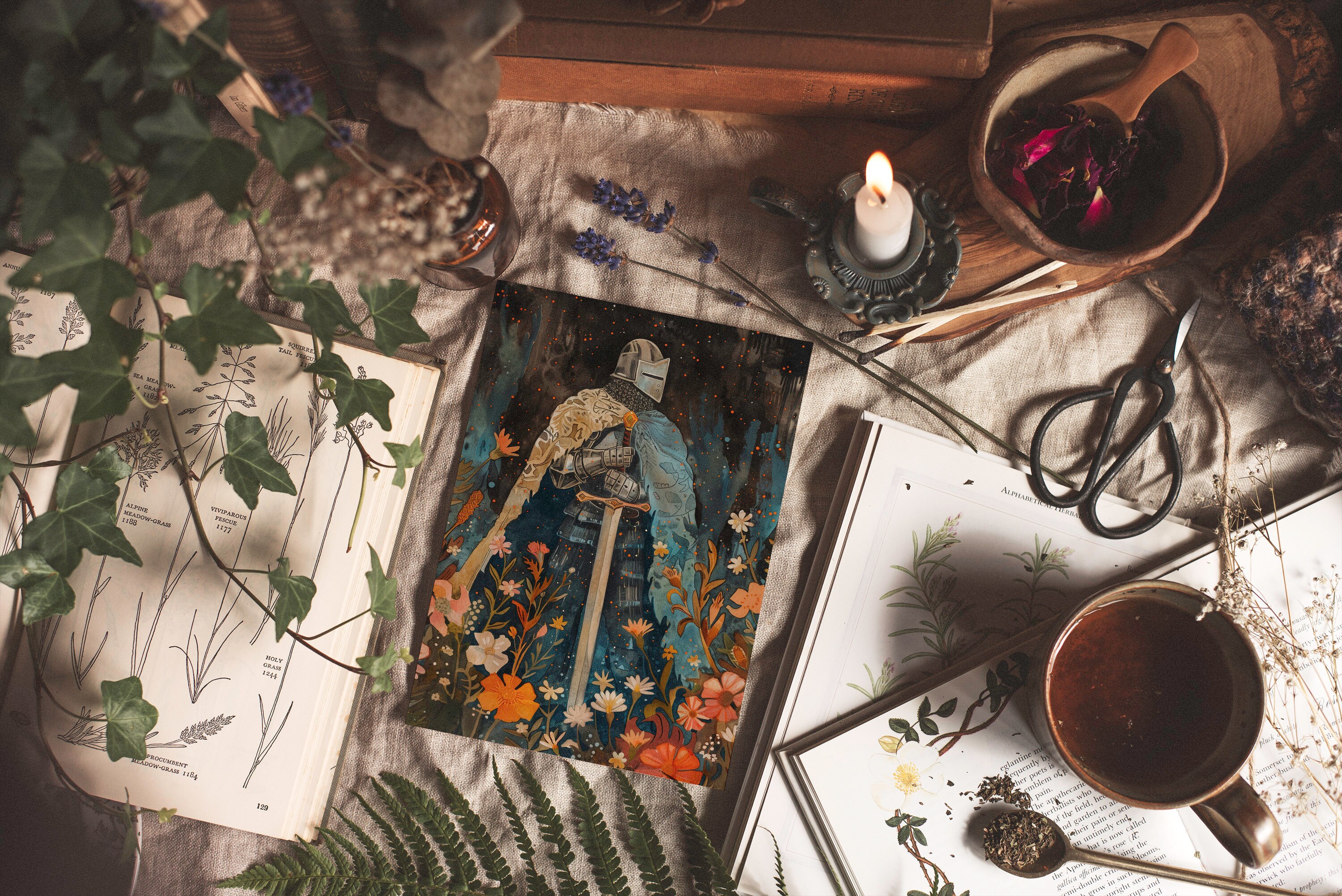 Medieval Knight Art Print Knightcore Fantasy Art Fantasy Sword ...