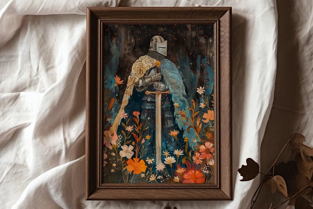 Medieval Knight Art Print | Knightcore Fantasy Art | Fantasy Sword ...