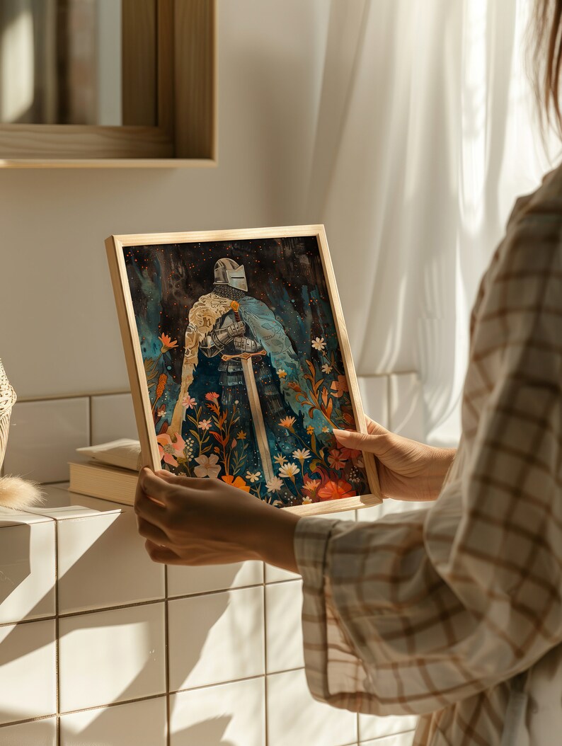 Medieval Knight Art Print Knightcore Fantasy Art Fantasy Sword ...