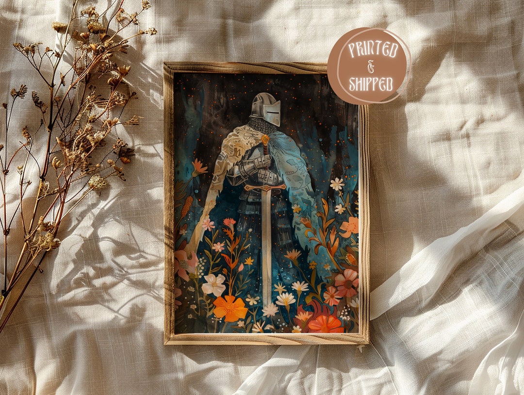 Medieval Knight Art Print | Knightcore Fantasy Art | Fantasy Sword ...