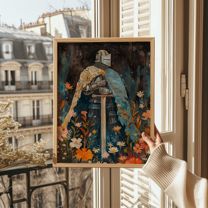 Medieval Knight Art Print Knightcore Fantasy Art Fantasy Sword ...