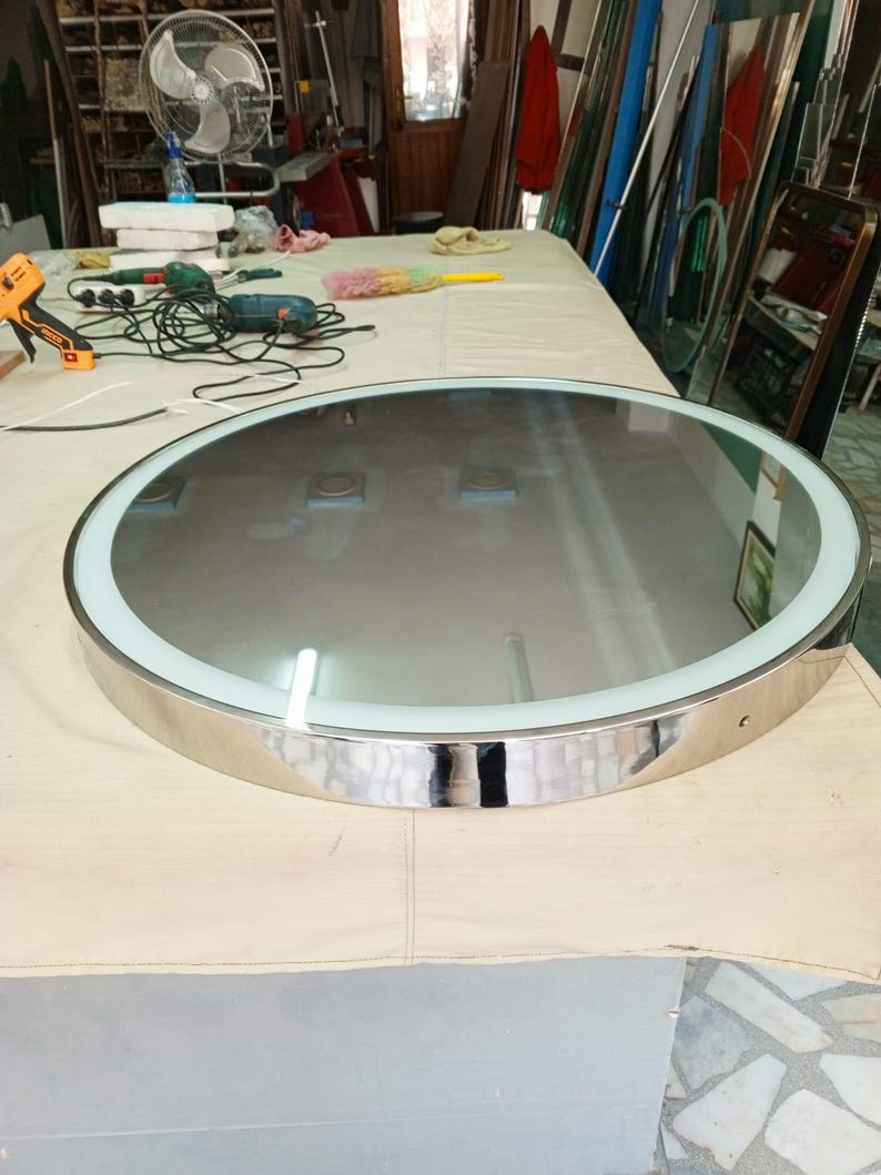 Arched LED Ceiling-mounted Mirror: Brass-plated Vanity Mirror - Etsy