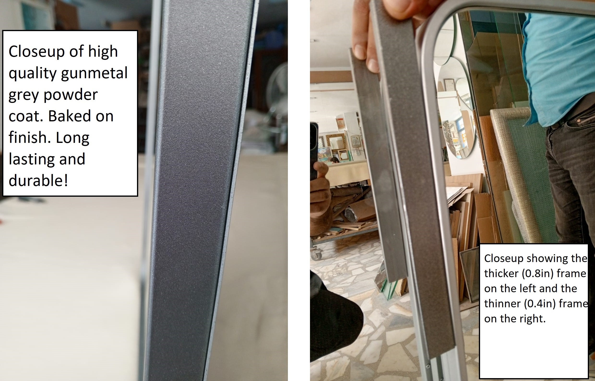 Ceiling Mounted Arched Bathroom Mirror, Metal Framed Design Mirror ...