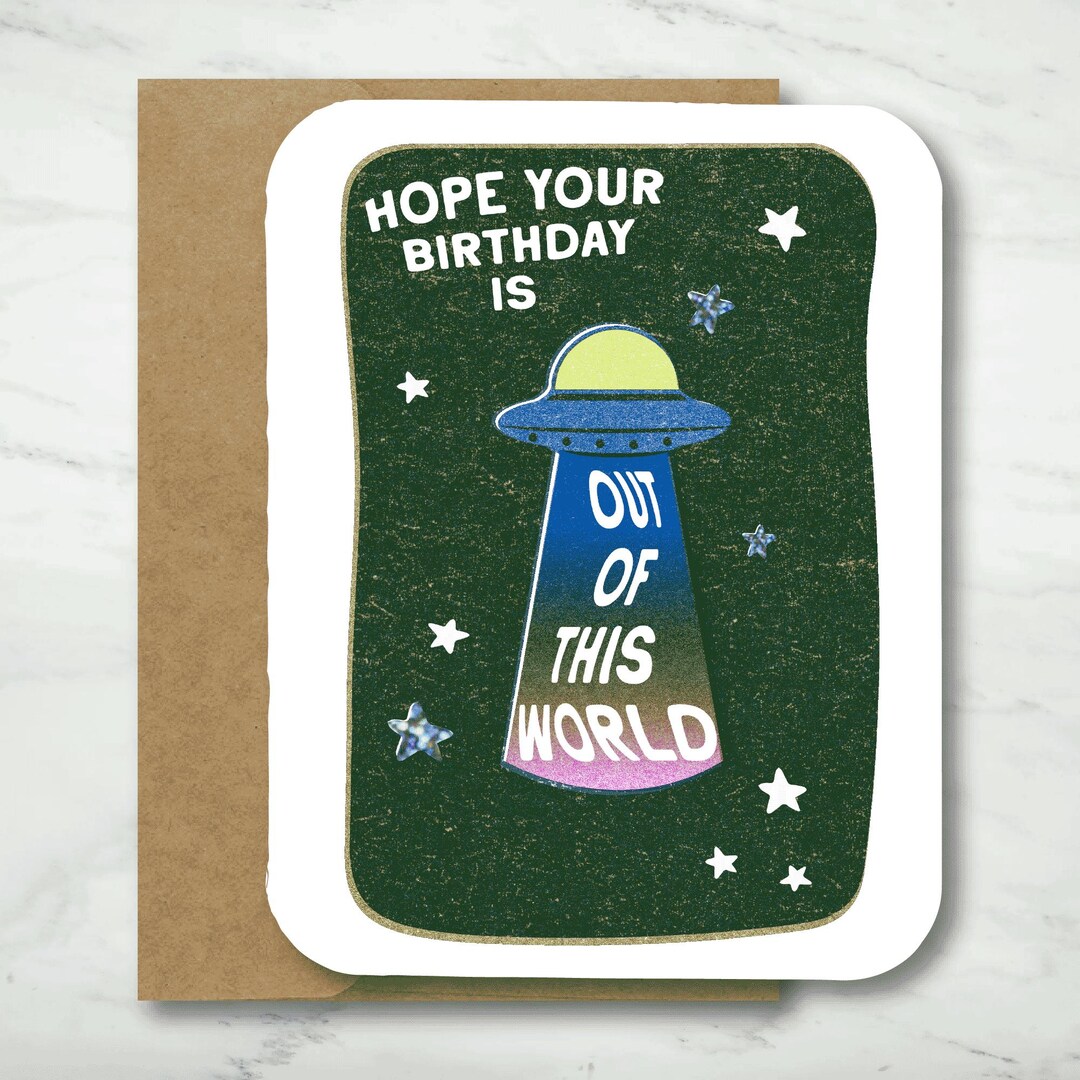 Out of This World Birthday Card - Etsy