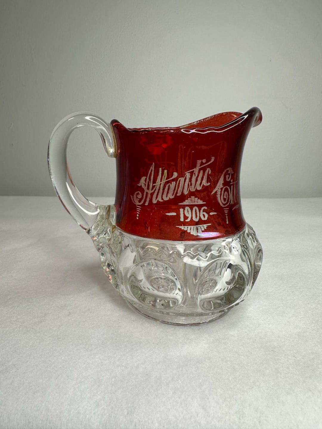 Antique Kings Crown Ruby Creamer Pitcher Atlantic City 1906 - Etsy