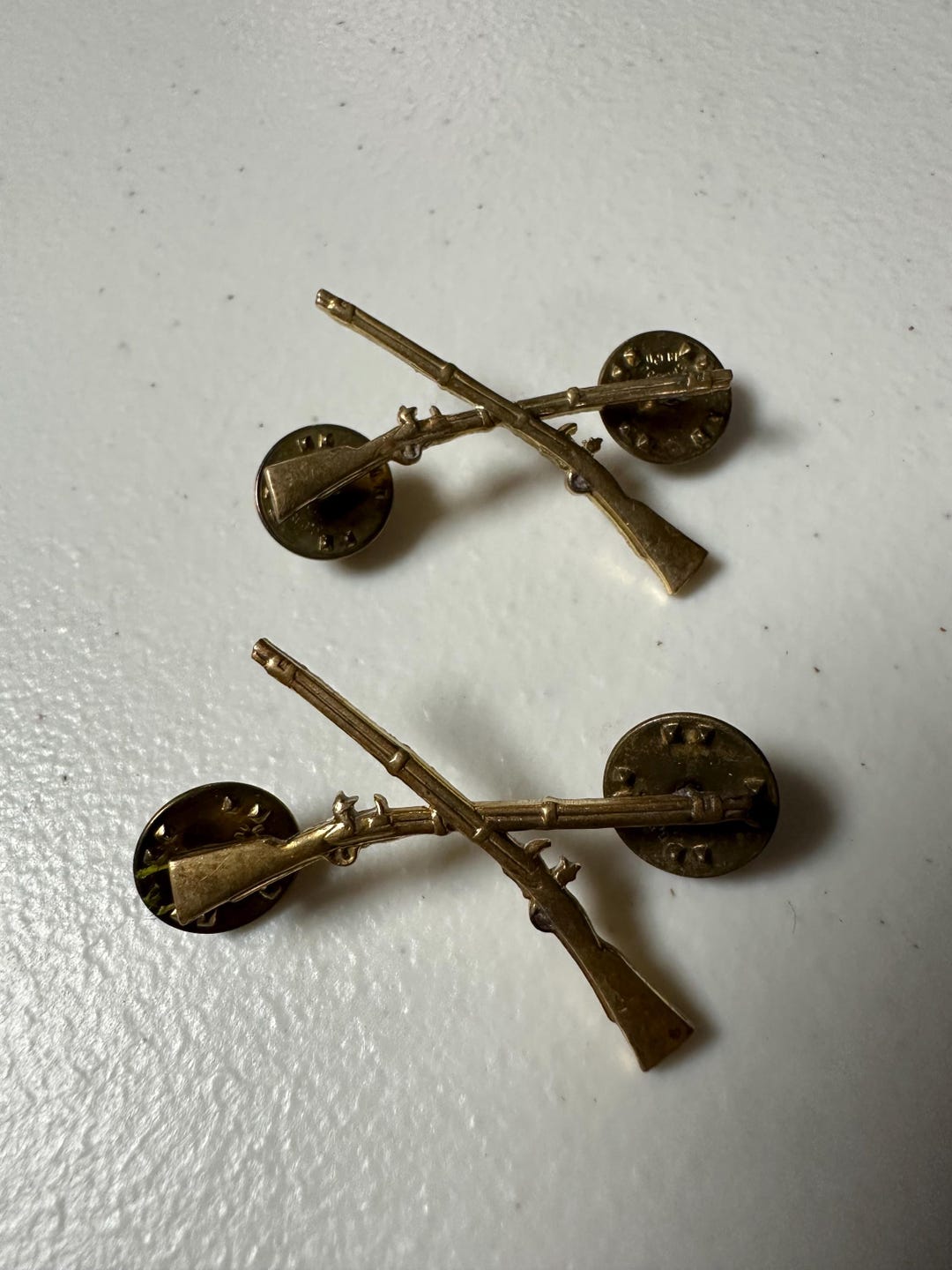 US Army Infantry Officer Insignia Pin Crossed Rifles Clutch #C Lot of 2 ...