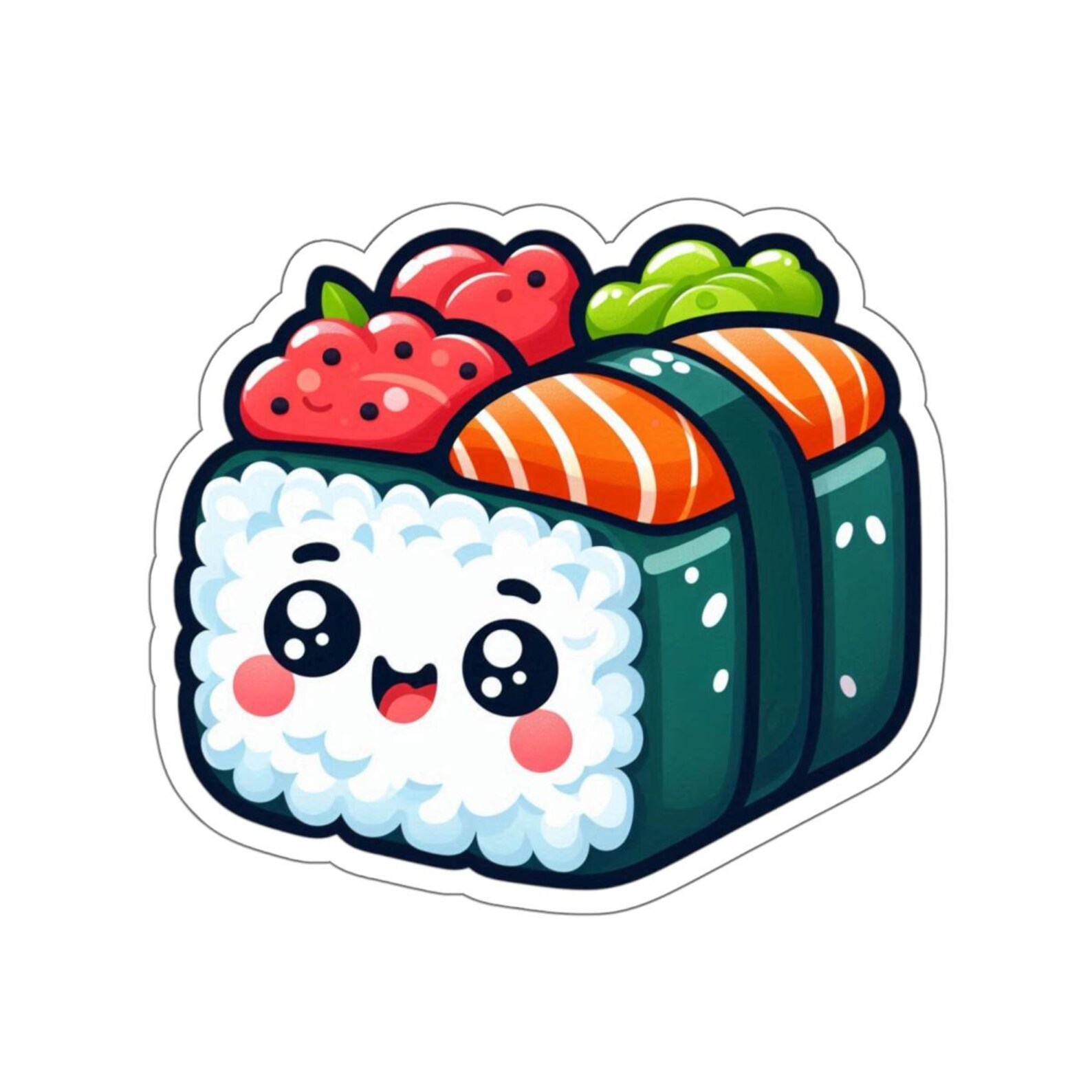 Sushi Roll Stickers - Cute Sushi Roll Design - Etsy