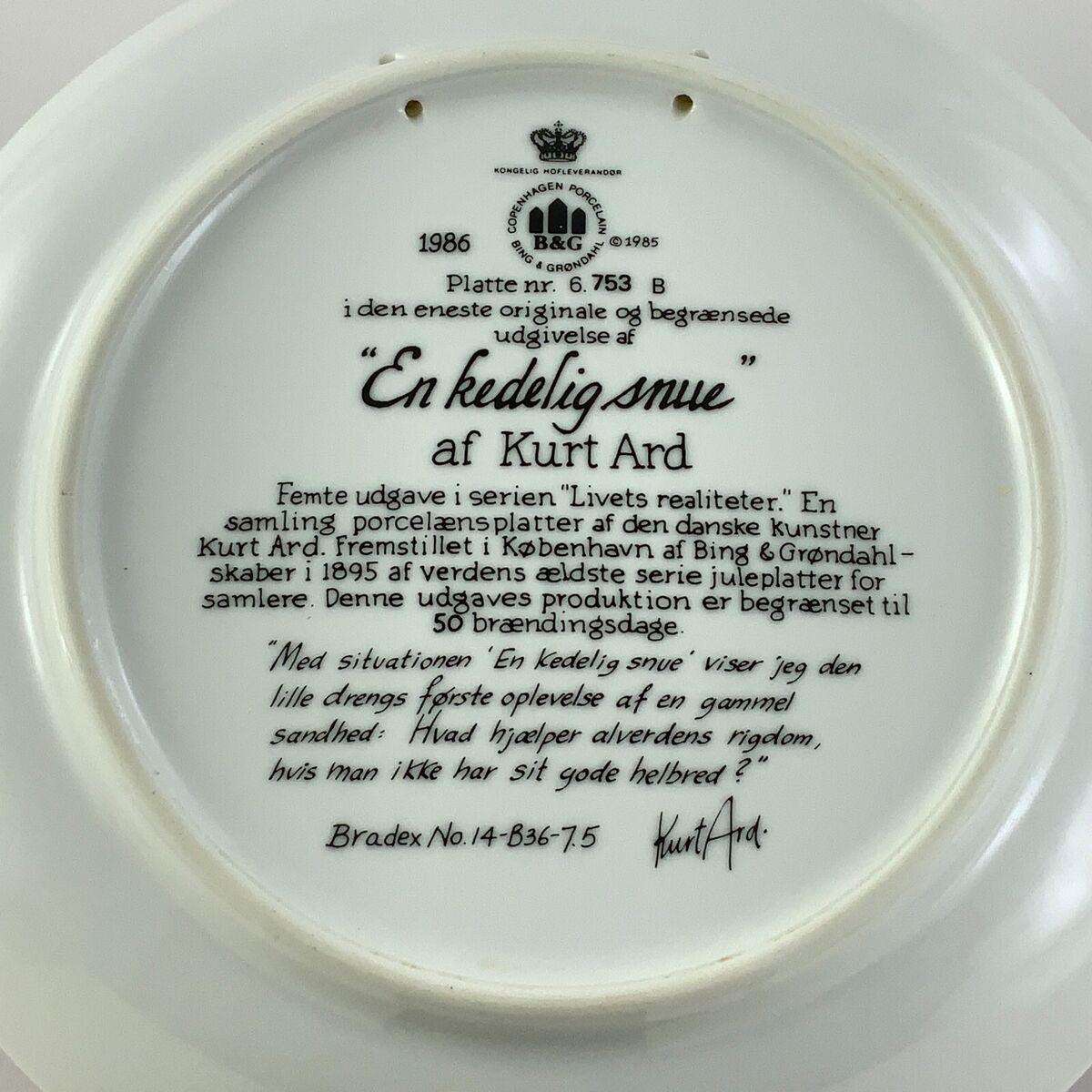 Kurt Ard “en Kedelig Snue” Collectible Plate - Etsy