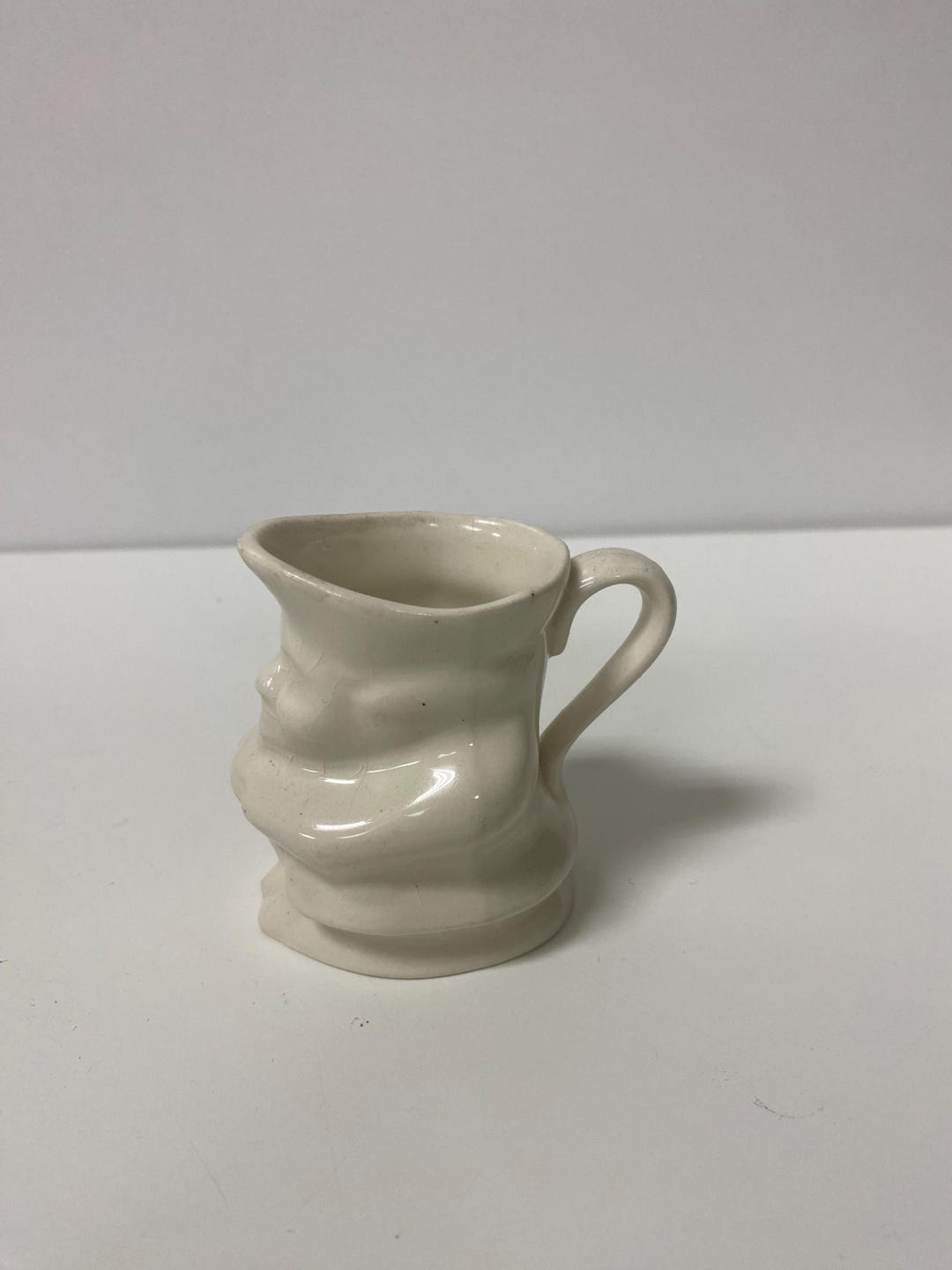 RARE Vintage White/yellow Glazed Toby Jug Man Made in England. - Etsy