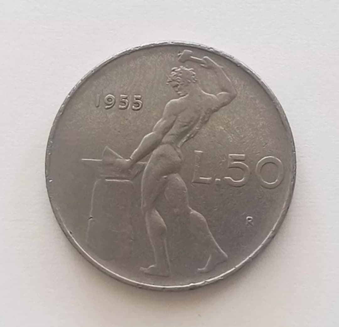 1955 Italiana Repvbblica 50 Lire Coin - Etsy