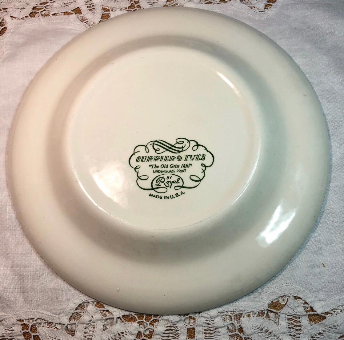 Plate, Currier and Ives, Old Grist Mill, Royal China, Replacement Dish ...