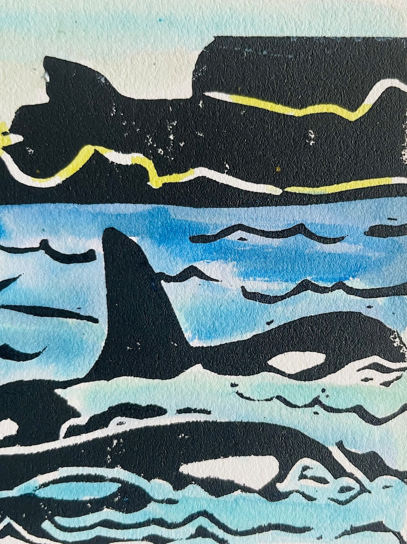Salish Sea II Original Linocut - Etsy