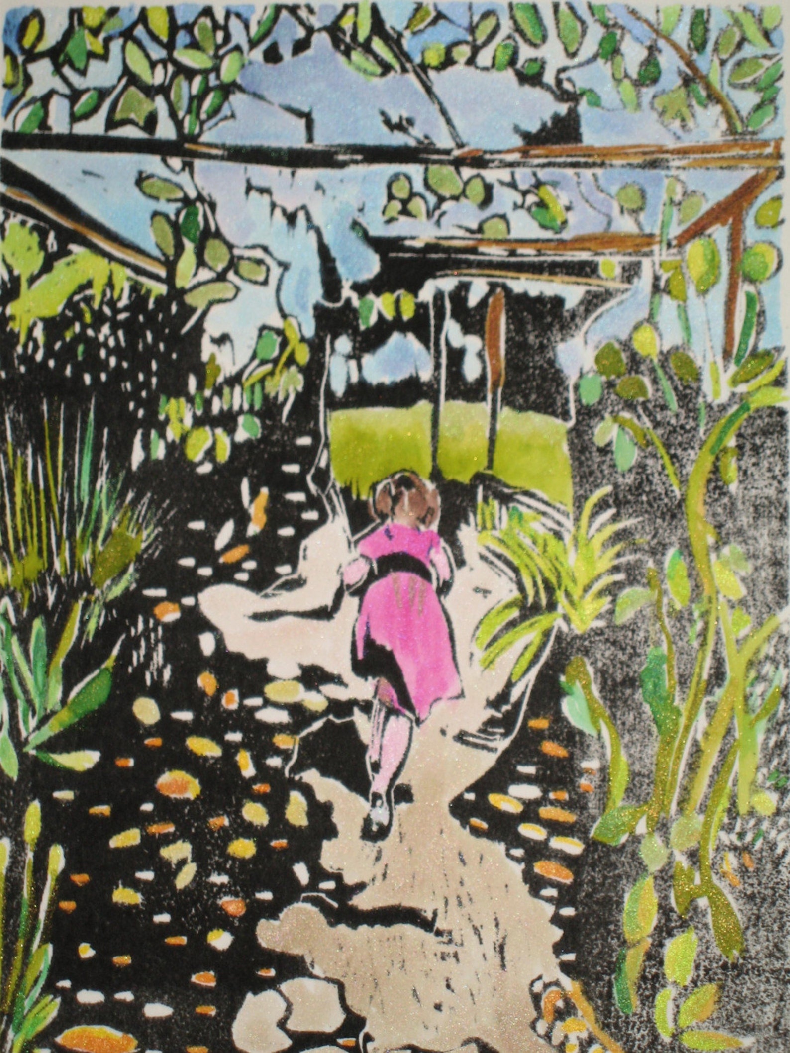 Chasing Light - Woodblock Print - Etsy