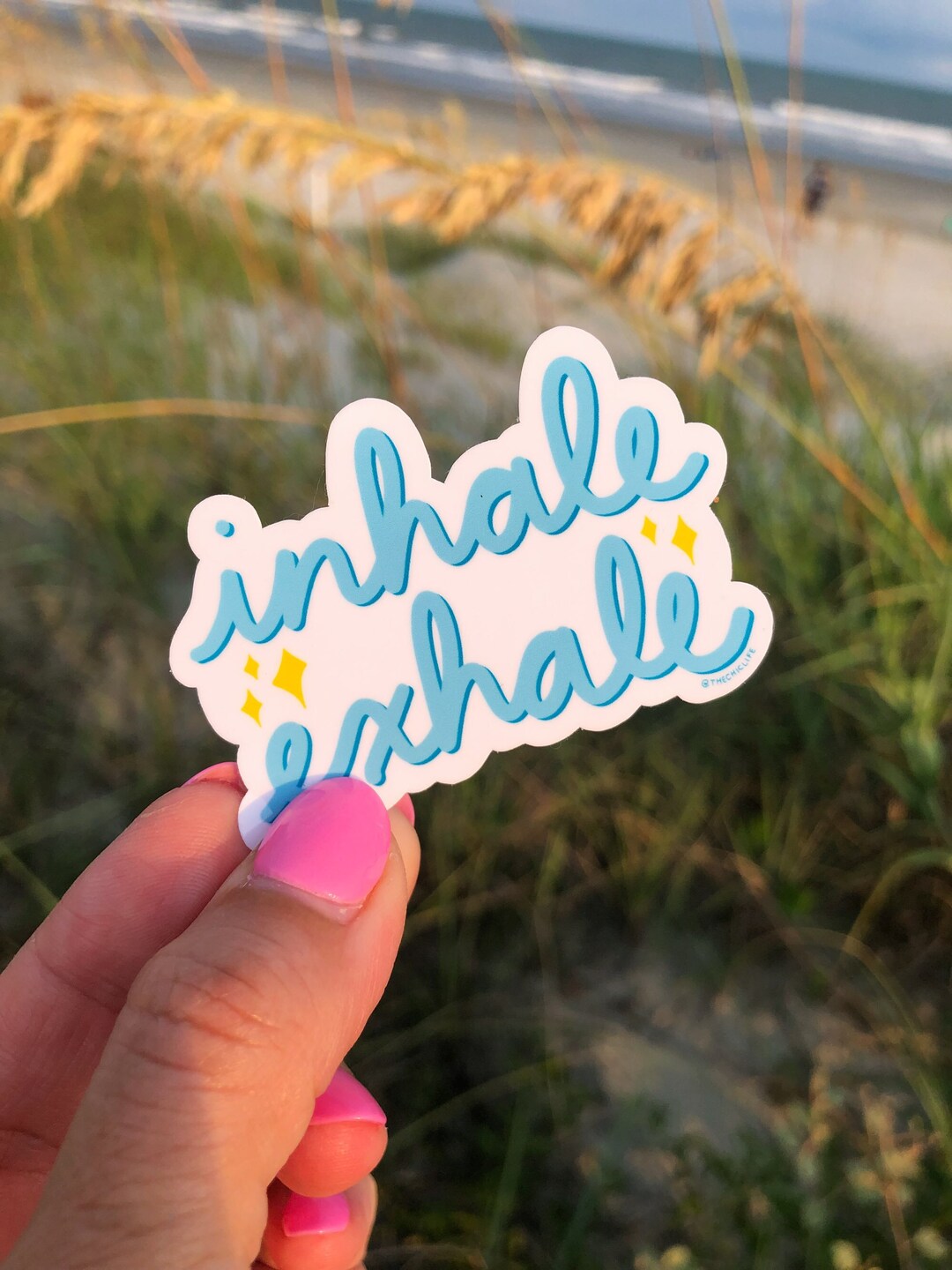 Inhale Exhale (cursive) Sticker | Water Bottle Sticker | Also for ...