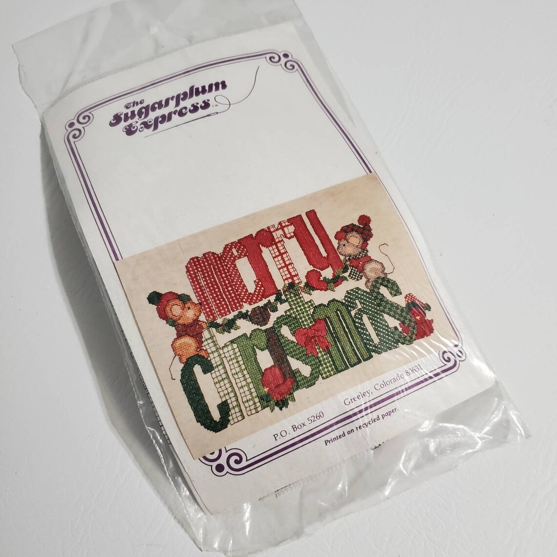 Sugarplum Express Merry Christmas Mouse Cross Stitch Kit - Etsy