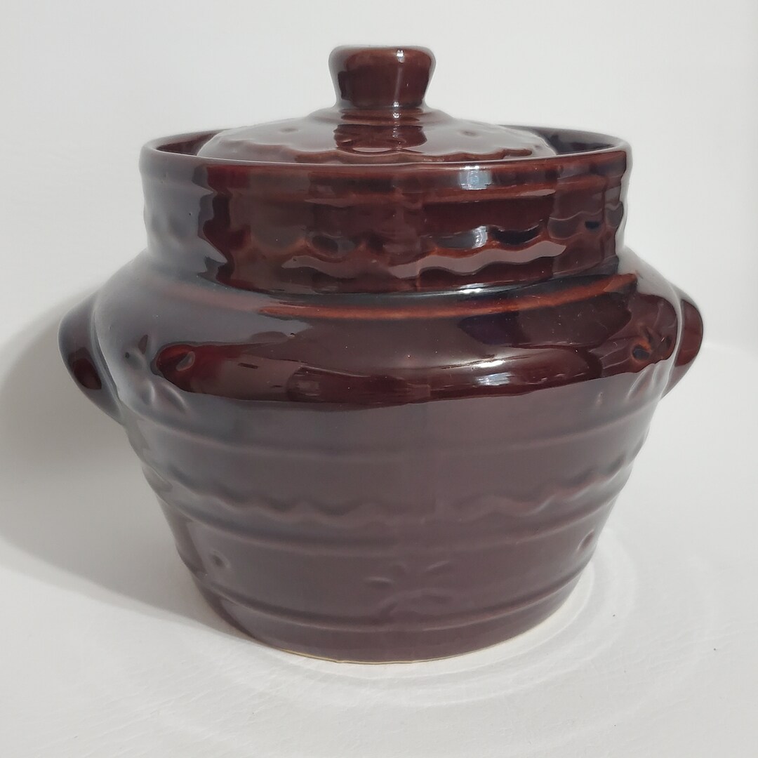 Mar-crest Daisy Dot Pottery Bean Pot Pennsylvania Dutch Cookie Jar ...