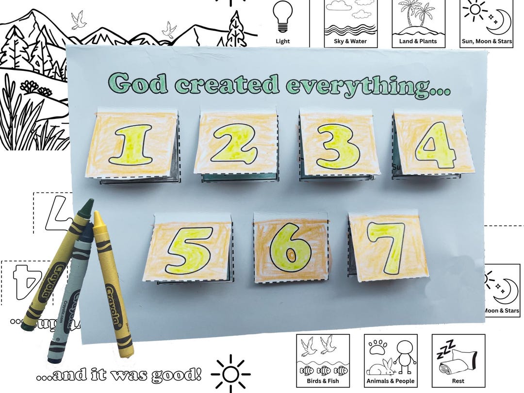 Color & Lift the Flap Days of Creation Homeschool and Sunday School ...