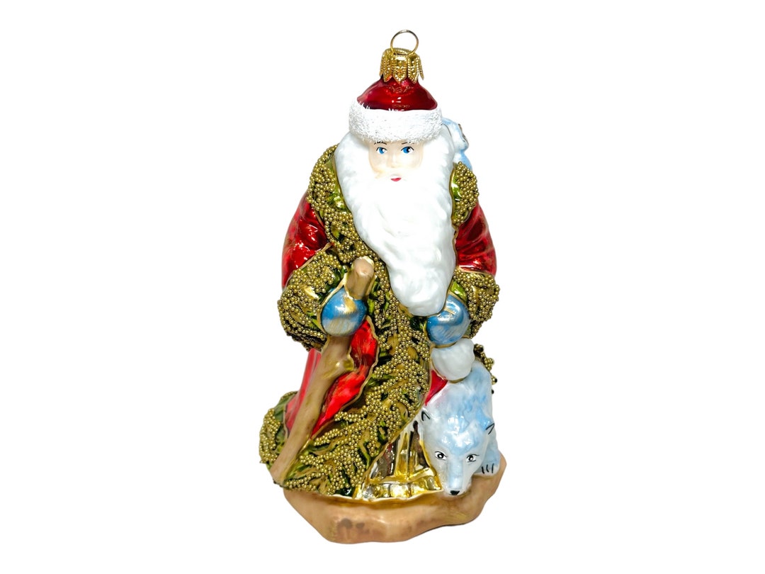 Silverado Christmas Ornament Made of Glass Santa With Polar Bear - Etsy