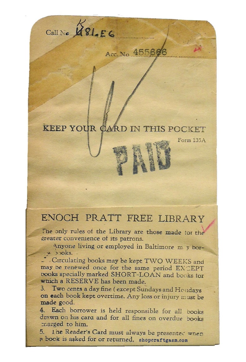 Library Ephemera Postcards Set of 20 - Etsy