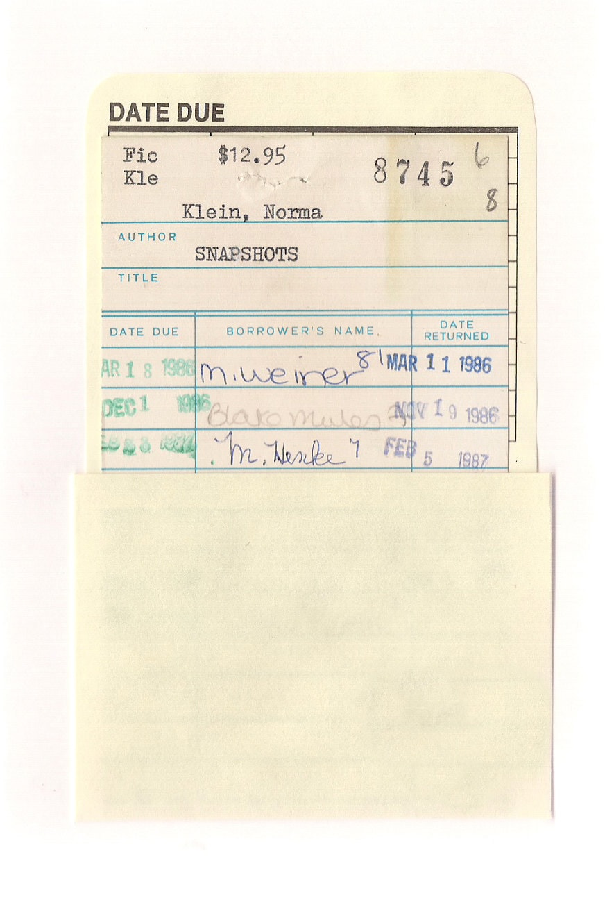 Vintage Library Book Card