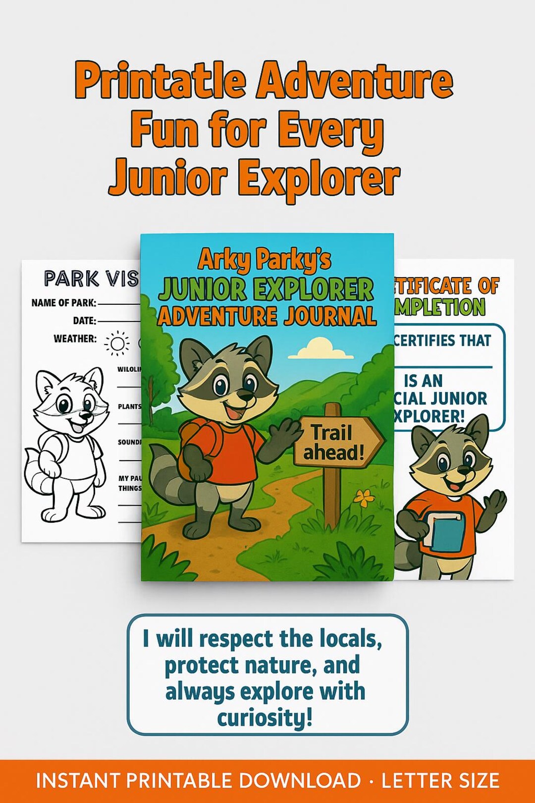 Printable Outdoor Activity Book for Kids, Digital Download, Arky Parky ...