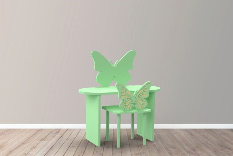 Kids Chair& Table Butterfly, Kids Gift Furniture - Etsy