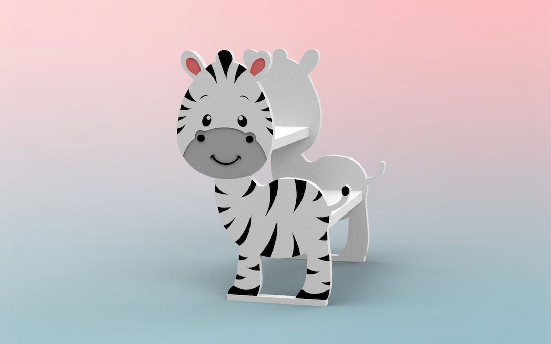 Animal Kids Step Stool, Cute Zebra Step Stool Digital Design - Etsy