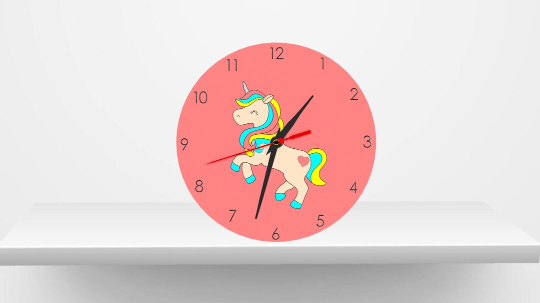 Cute Unicorn-themed Digital Clock Design - Etsy