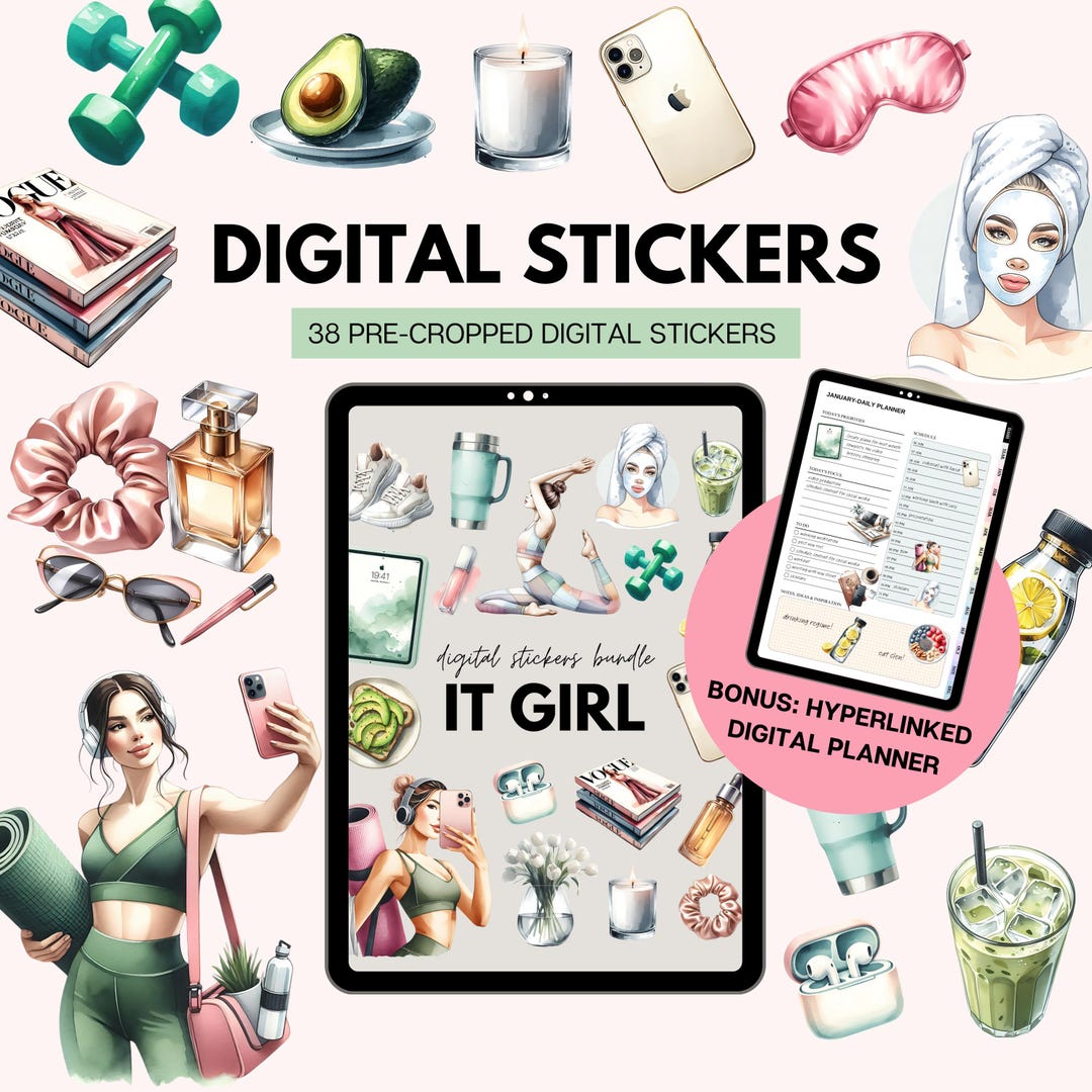 Digital Planner Stickers, Digital Sticker Book, That Girl Goodnotes ...