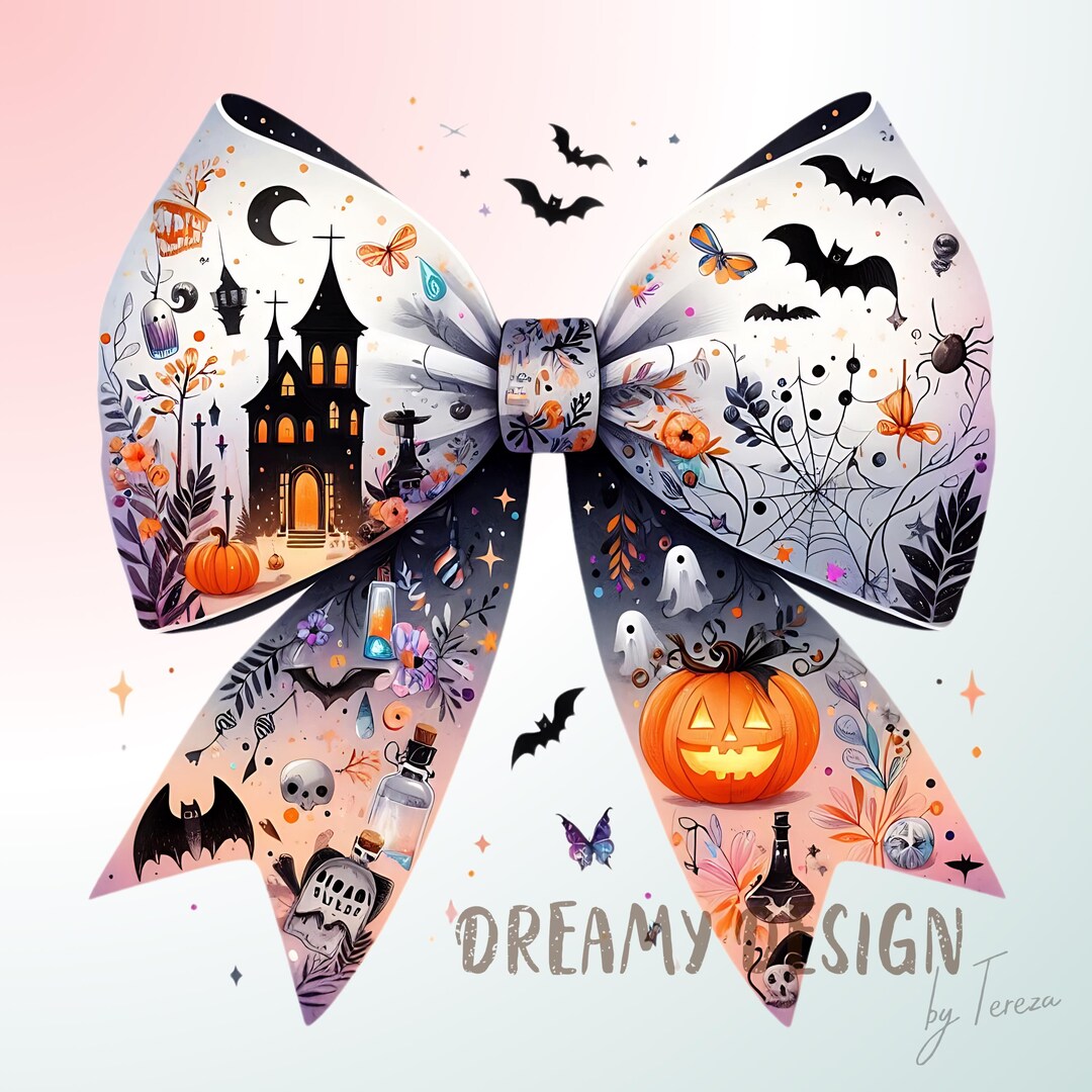 Coquette Halloween Bow Png, Spooky Season Png, Girly Halloween Coquette ...