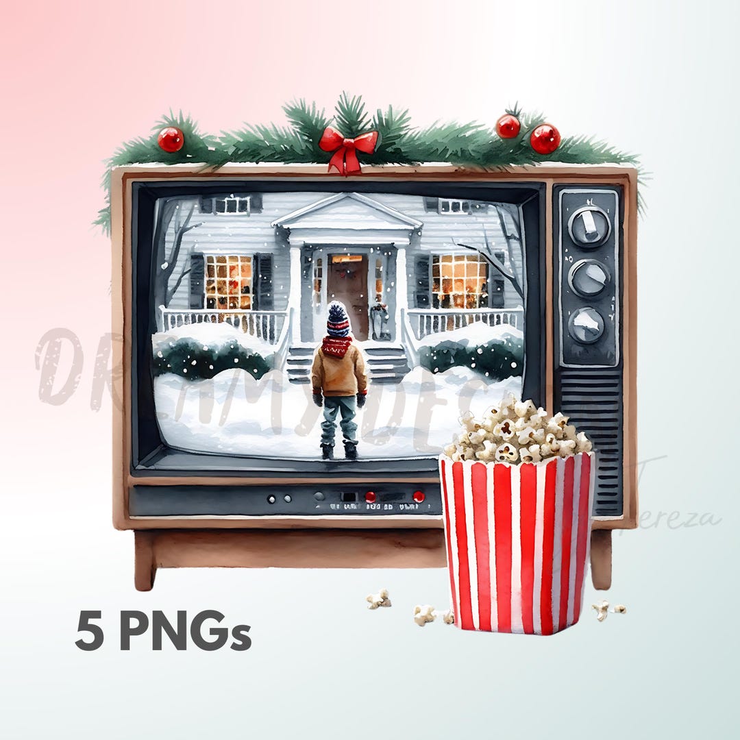 Christmas Movie PNG, Christmas Movie Night Clipart, Alone Home TV Movie ...