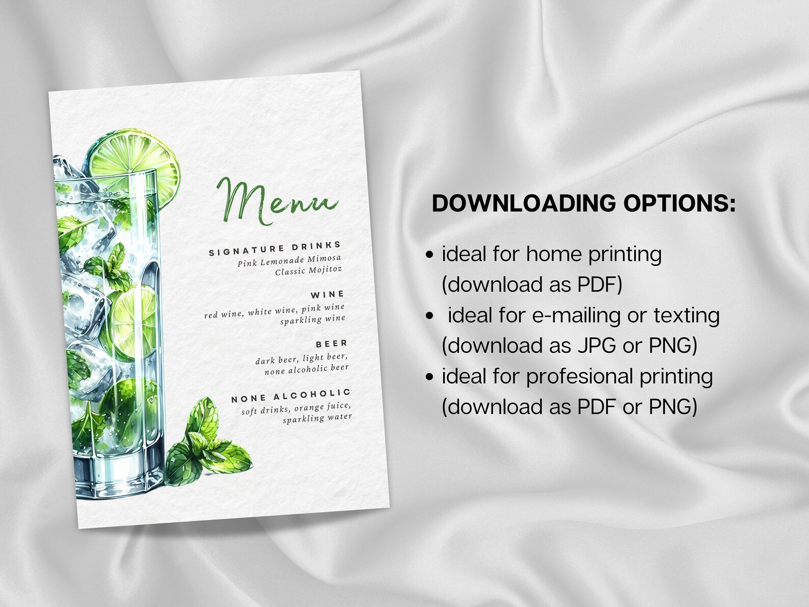 Drinks Menu Template, Printable Drinks Sign, Editable Bar Menu ...