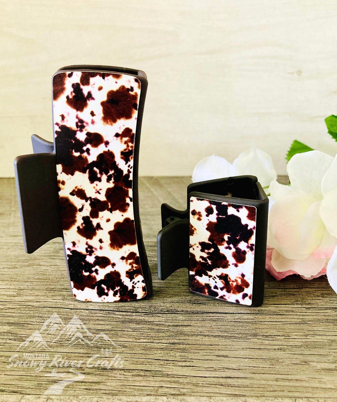 Cow Print Gifts 4" Cow Print Hair Claw 2" Cow Print Hair Clip - Etsy