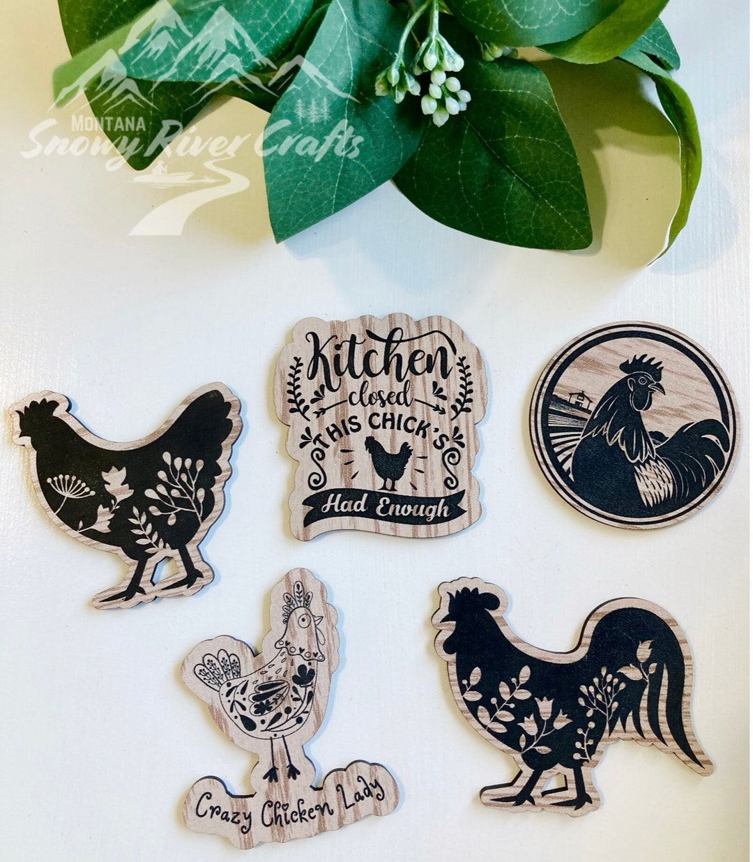 Refrigerator Magnets, Farmhouse Decor, Modern Farmhouse, Wood Magnets ...