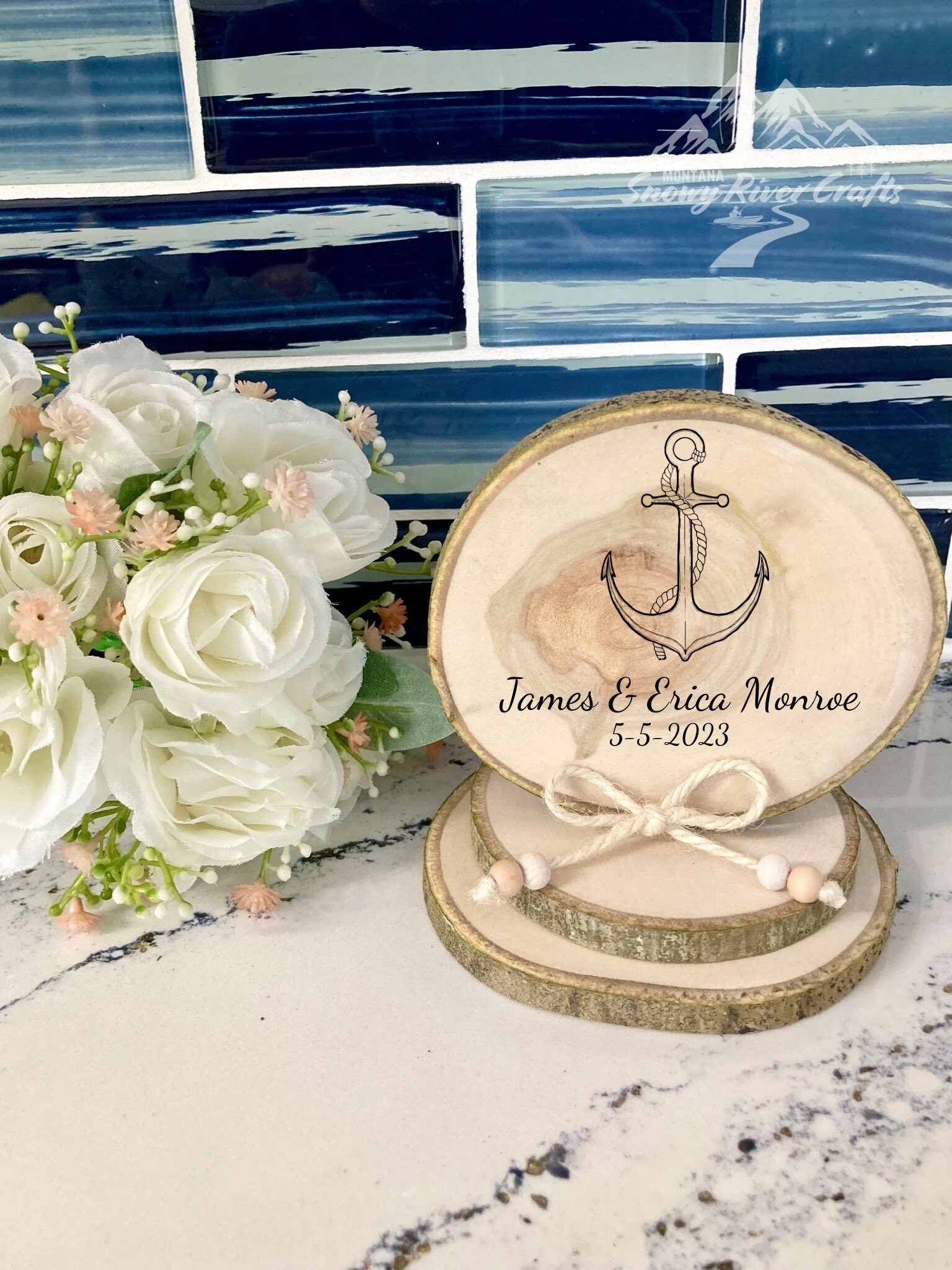 Anchor Personalized Wedding Topper Rustic Cake Topper Beach Cake Topper ...