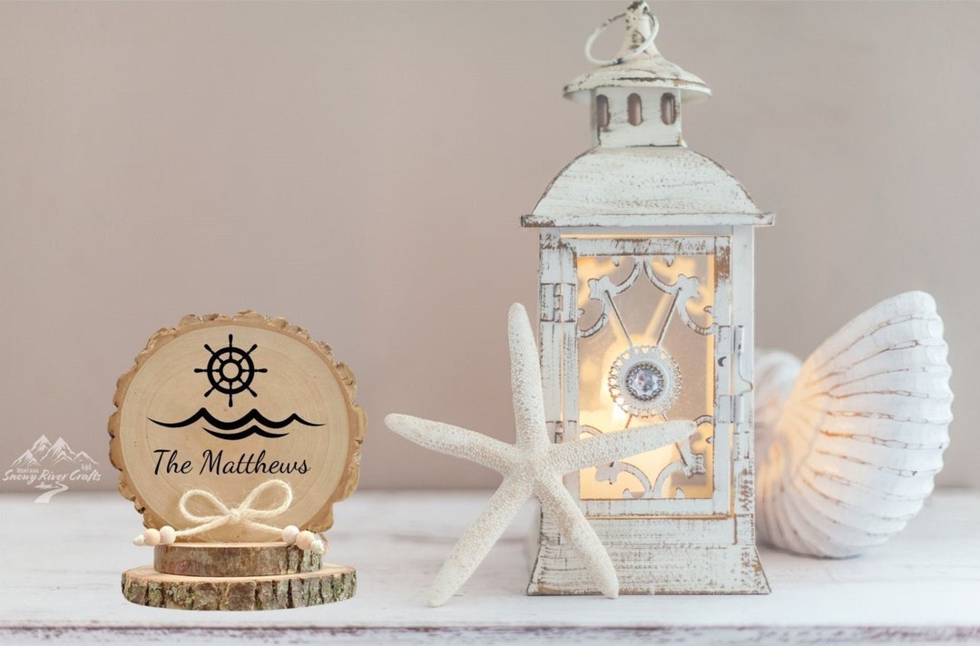 Custom Nautical Cake Topper Rustic Cake Topper Beach Cake Topper Wood ...