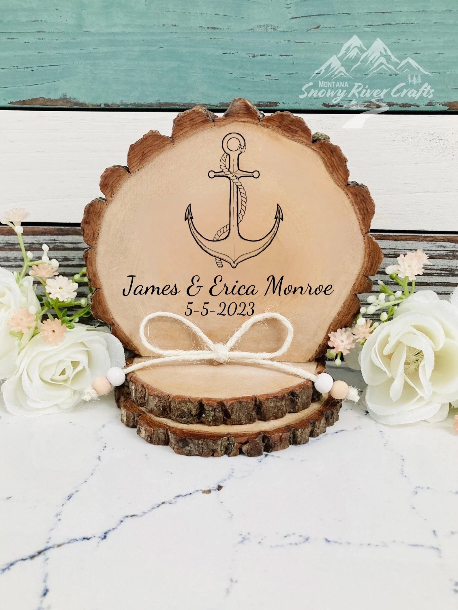 Anchor Personalized Wedding Topper Rustic Cake Topper Beach Cake Topper ...