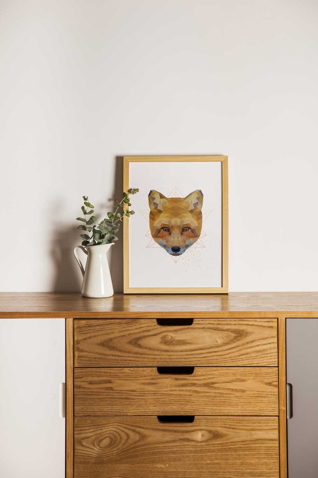 Fox Poster, Fox Wall Art, Fox Print, Fox Portrait, Fox Head, Low Poly ...