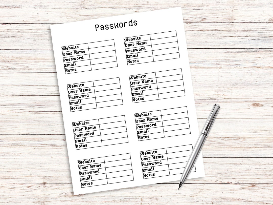 Password Tracker Never Lose Your Password Again - Etsy