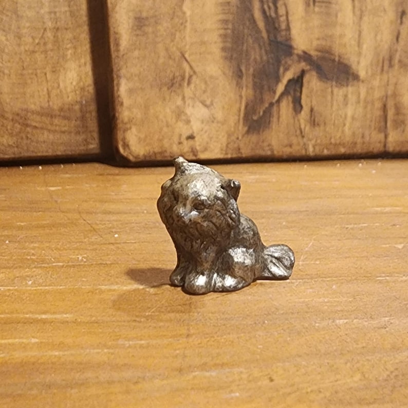 Vintage Pewter Cat Figurine - Miniature - Etsy
