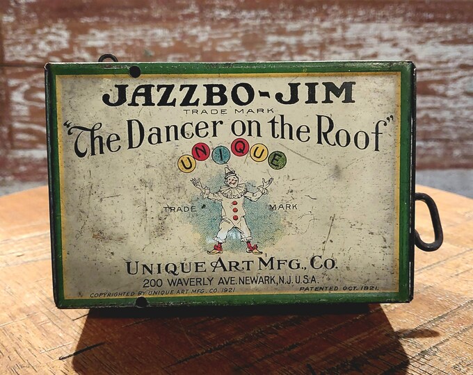 Antique Wind up Tin Toy - "jazzbo Jim" - "the Dancer on the Roof ...