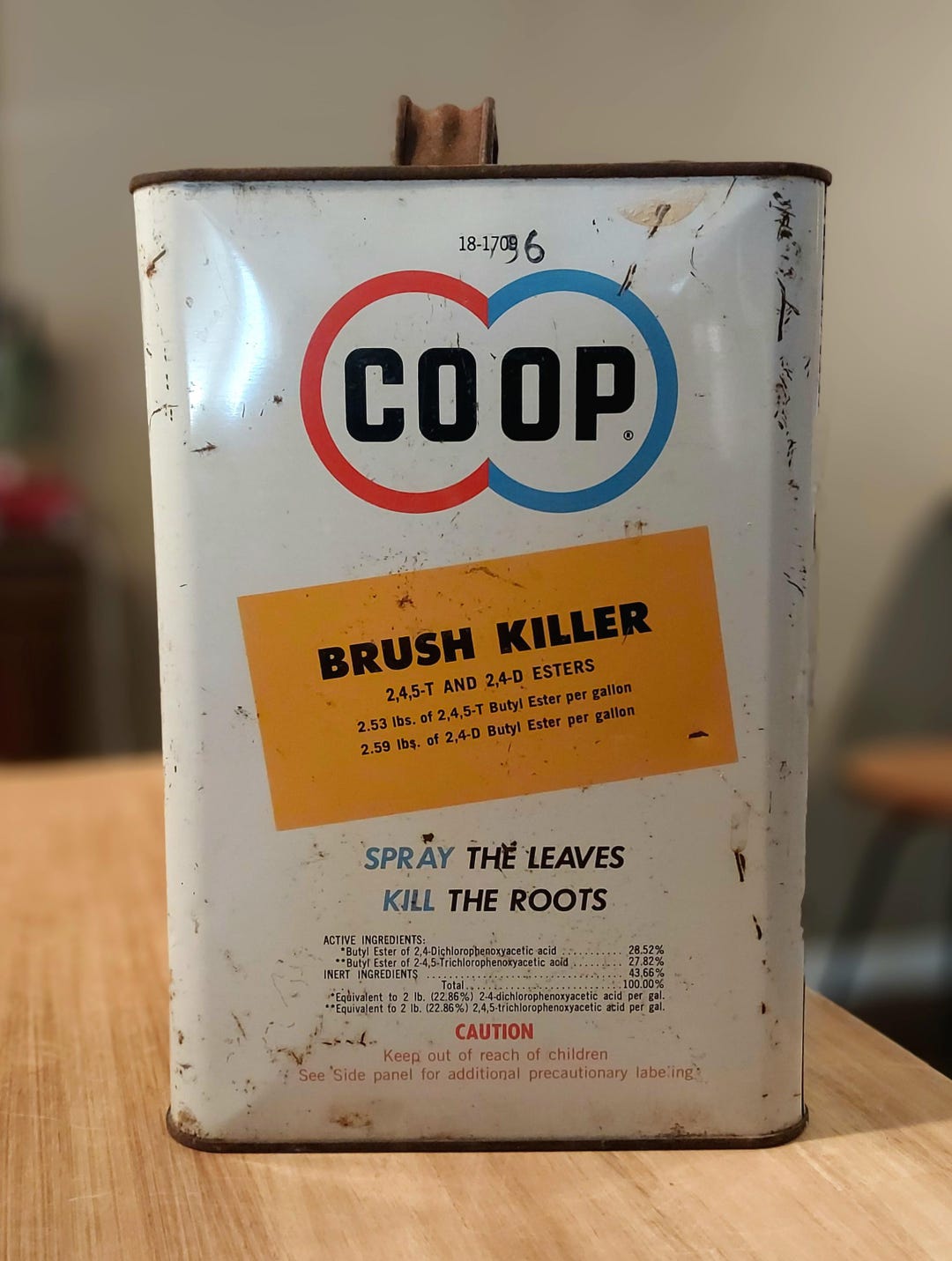 Vintage COOP Brush Killer 1 Gal Tin Can - Vintage Advertising - General ...