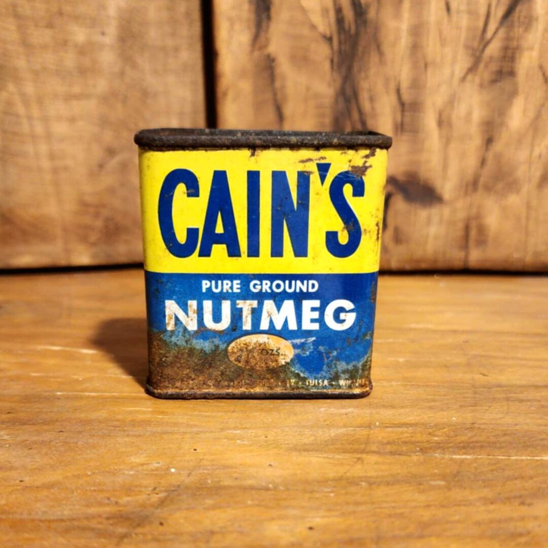 Vintage Cain's Nutmeg Tin - Genuine Farmhouse Decor - Etsy