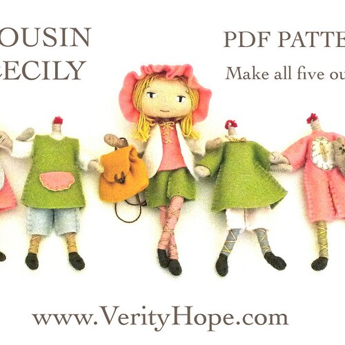 Doll Felt Pattern Vintage Girl Sewing Pattern Pdf Felt - Etsy