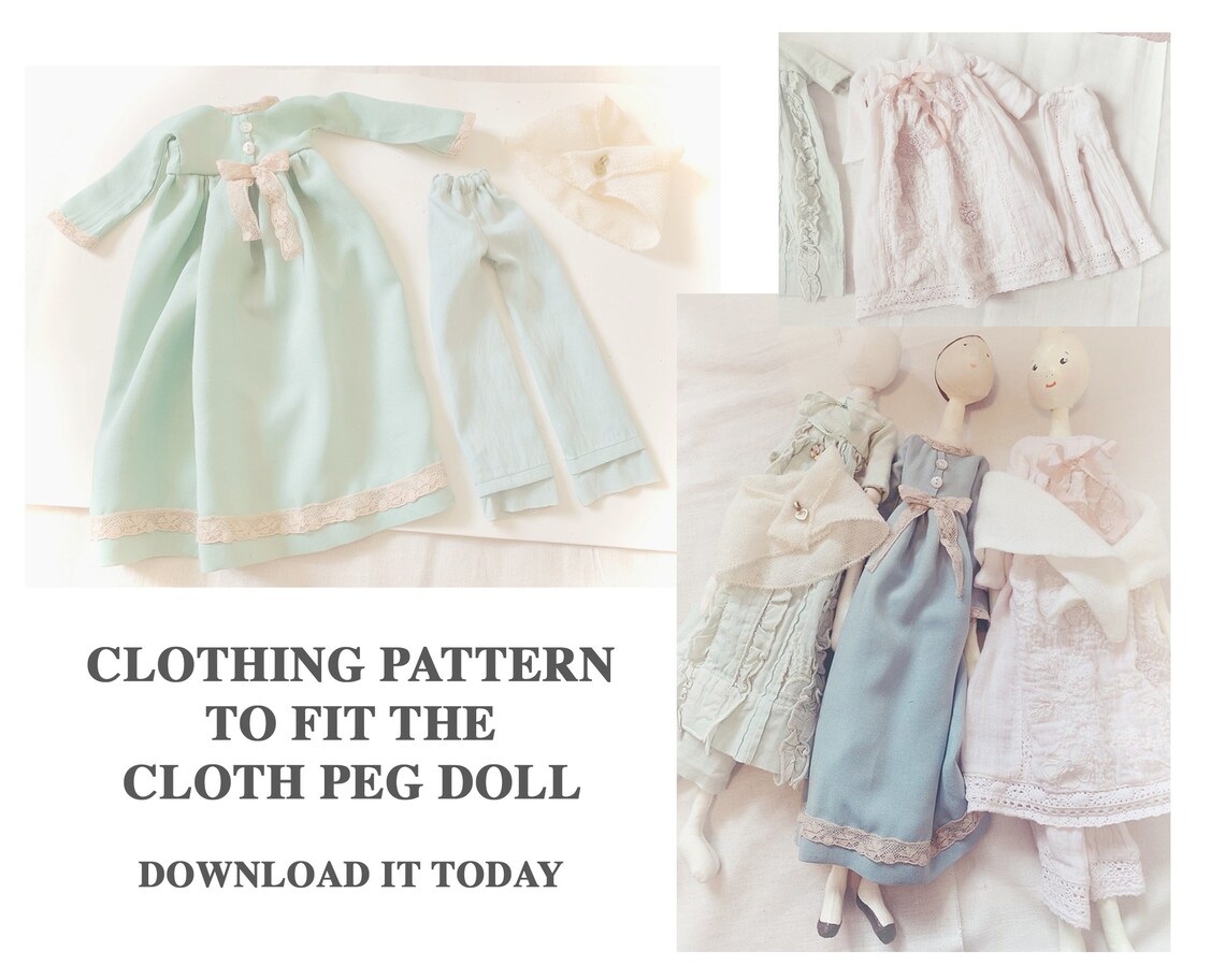 Cloth Peg Doll CLOTHING Pattern / Sewing Pattern / Digital - Etsy