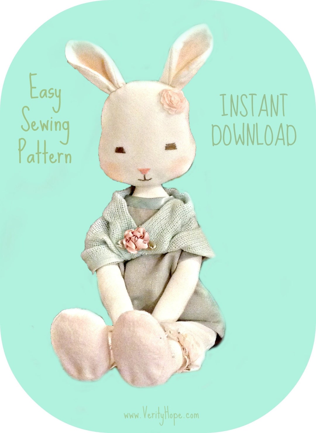Rabbit Sewing Pattern / Vintage Style Rabbit / Instant Download ...