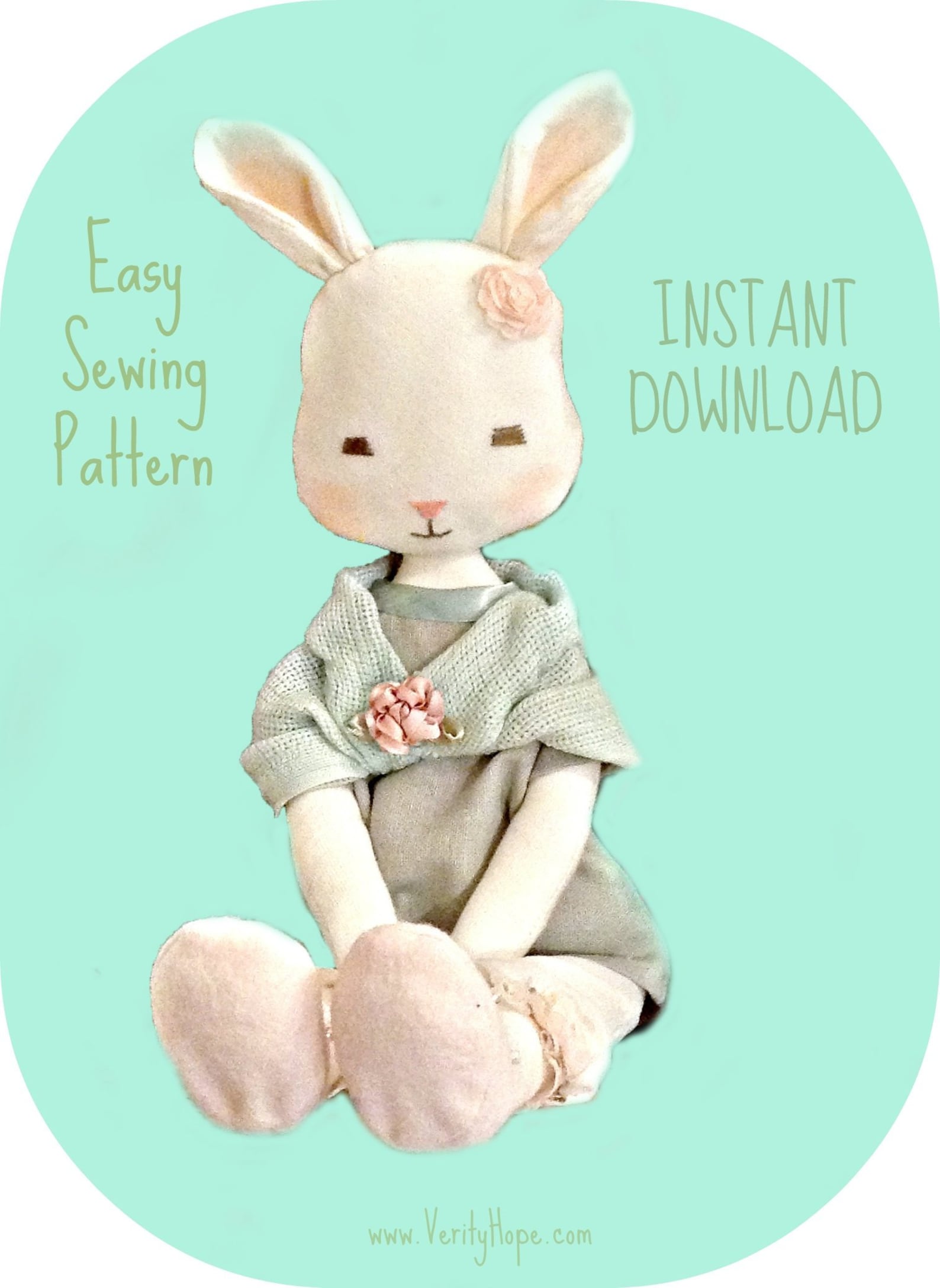 Rabbit Sewing Pattern / Vintage Style Rabbit / Instant | Etsy