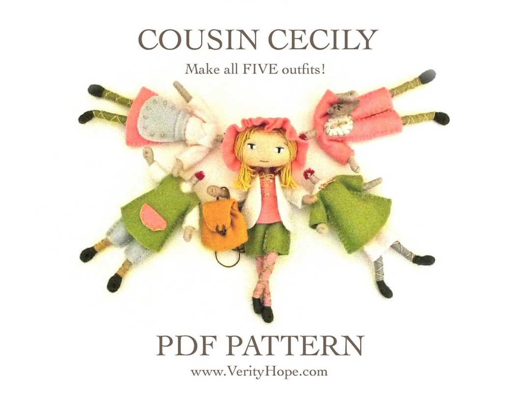 Mini Felt Girl Doll / Digital Pattern Tutorial - Etsy