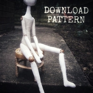 Jointed Cloth Doll Pattern / Slim Doll Pattern | Skinny Doll Pattern ...